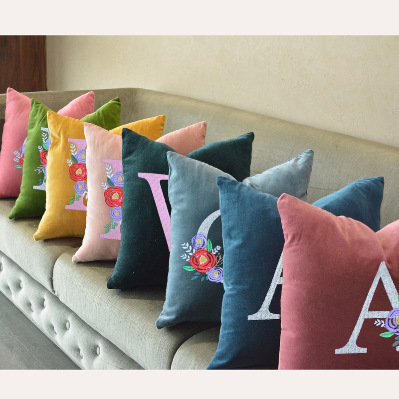 Initial Cushion - Etsy