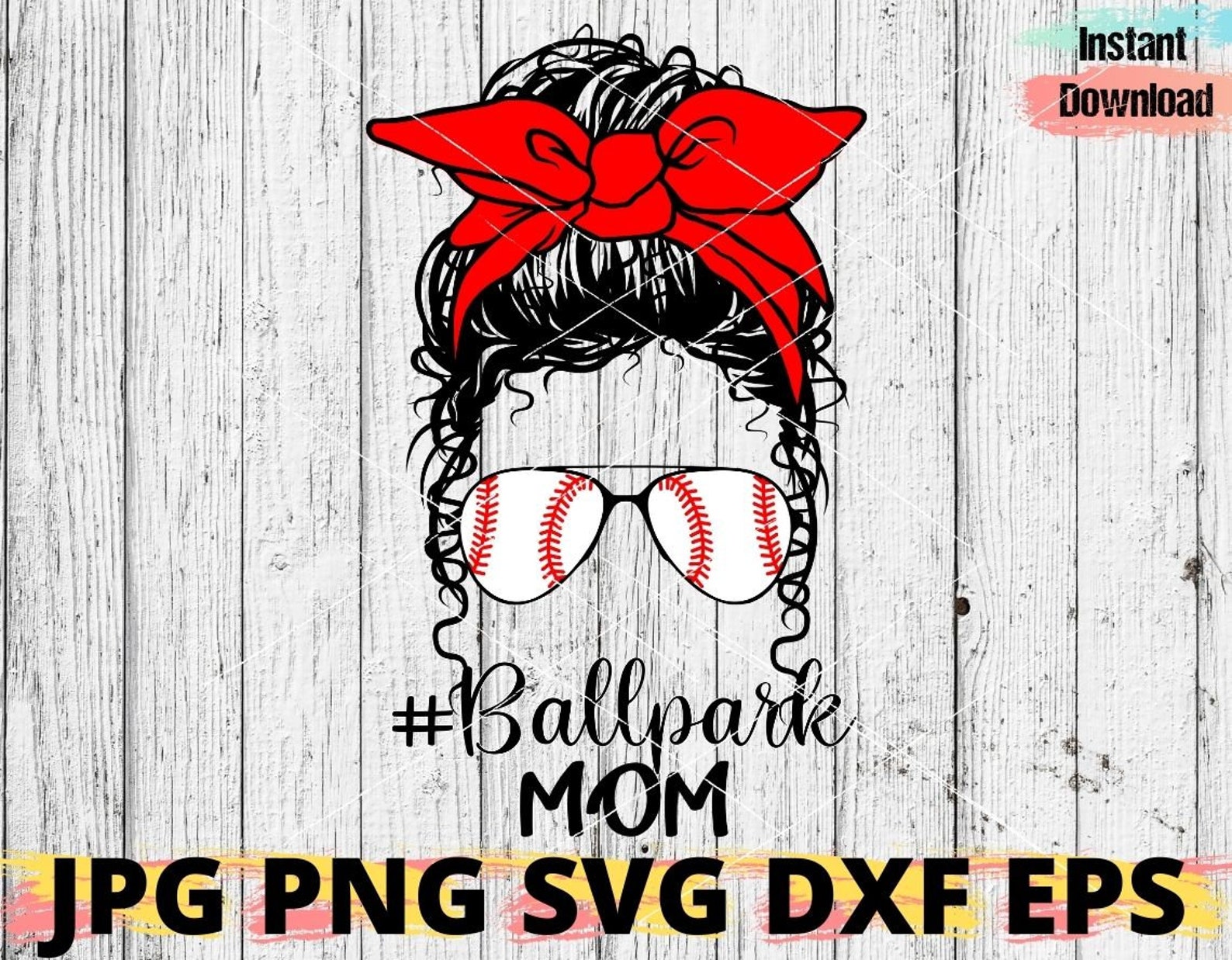 Messy Bun Ballpark Mom Svg Baseball Mom Svg Baseball Svg Etsy