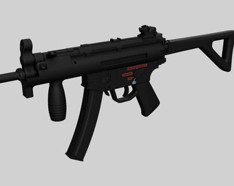 HK MP5 Custom 3d Model, STL Weapon for 3d Printing, Replica Submachine ...