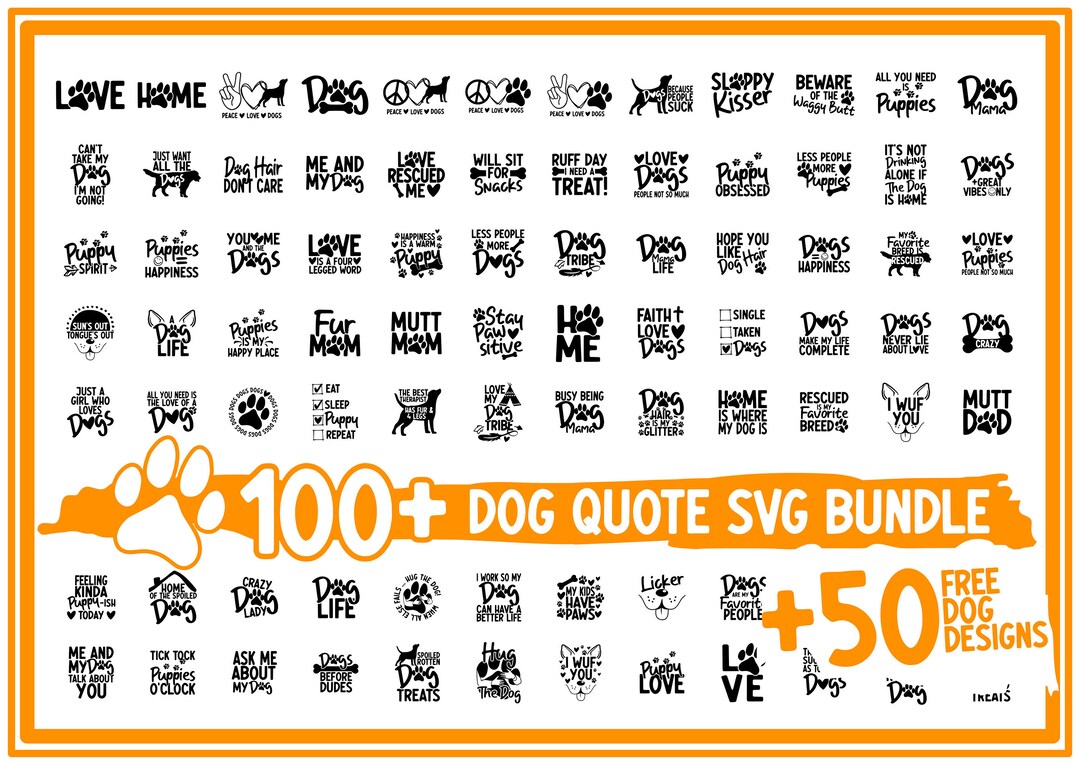 Dog SVG Bundle Dog Mom Svg, Funny Dog Quotes, Cute Dog Lover Designs - Etsy