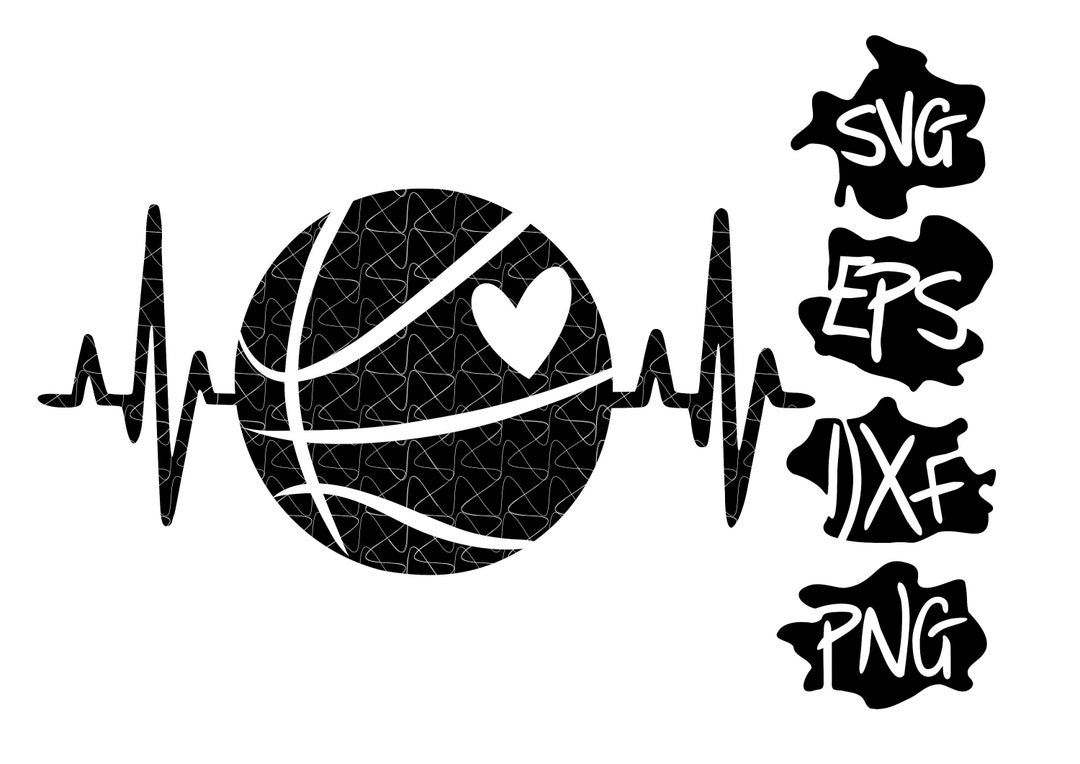 Latido del corazón del baloncesto SVG amor Corazón de baloncesto svg ...