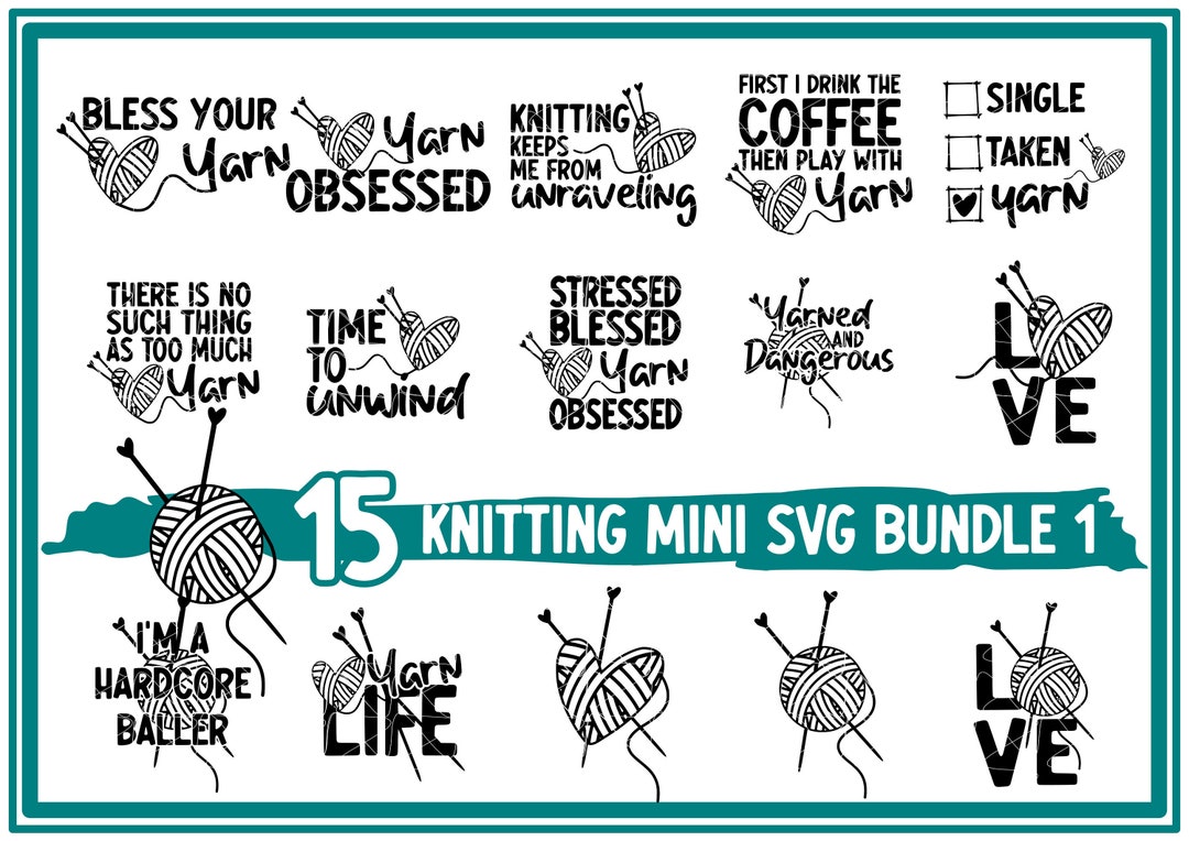 Knitting SVG. Yarn Svg, Knitting Wool Svg, Knitting Bundle - Etsy Australia
