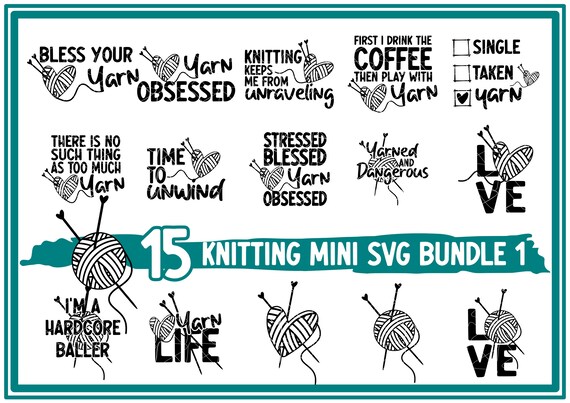 Knitting SVG. Yarn Svg Knitting Wool Svg Knitting Bundle - Etsy Australia