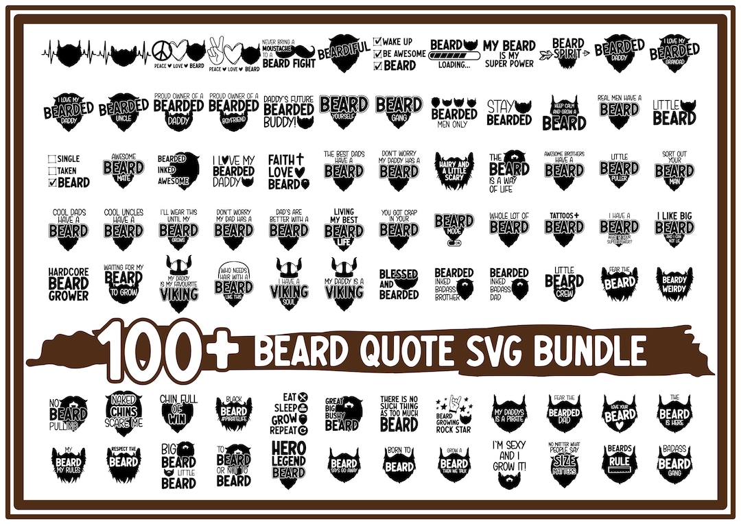 Beard Quote SVG Bundle, Big Beard SVG Clipart, Funny Beard Gift ...