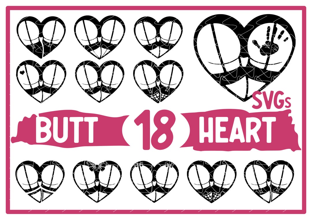 Heart Ass SVG Bundle, Booty Lingerie, Bum Hearts - Etsy Canada