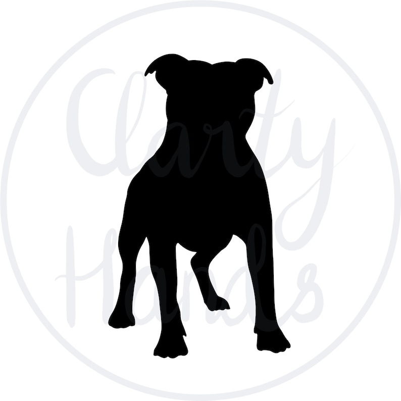 Staffordshire Bull Terrier SVG | Standing Staffy PNG | Dog Silhouette ...