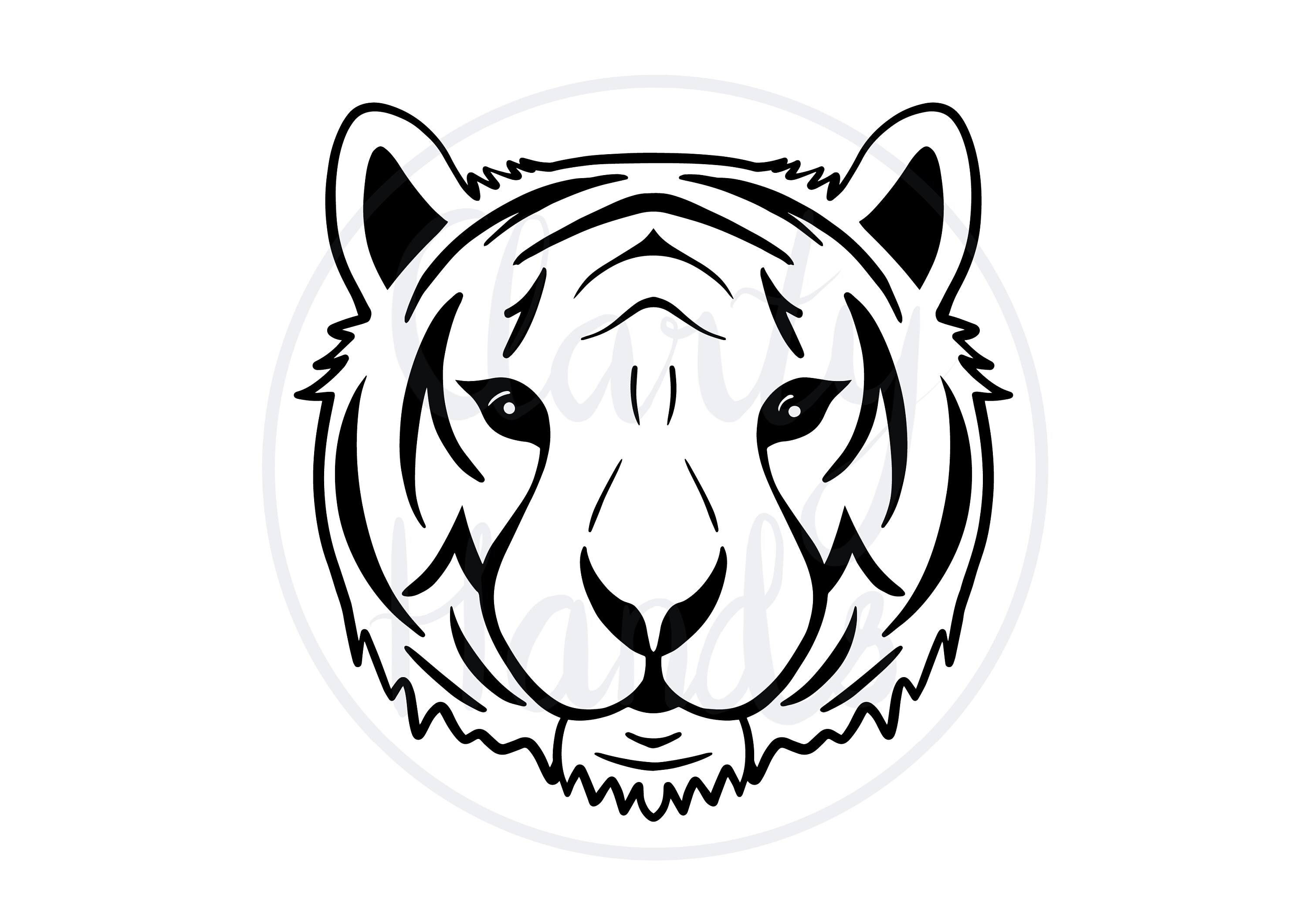 Tiger Face SVG | Commercial Licence Digital Download | Black Tiger ...