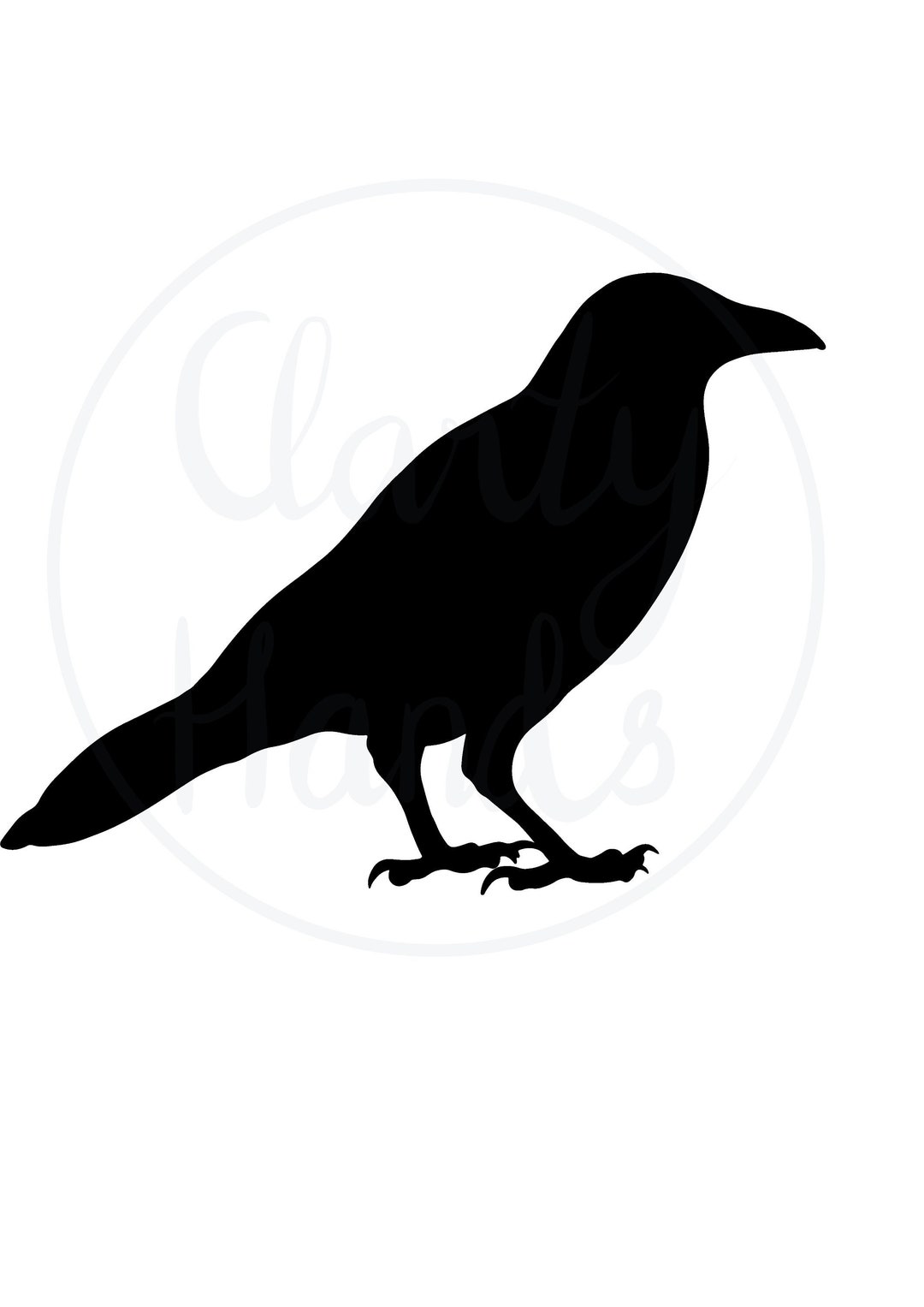 Crow Cut File | Black Crow Clip-art | Bird Silhouette | Commercial ...