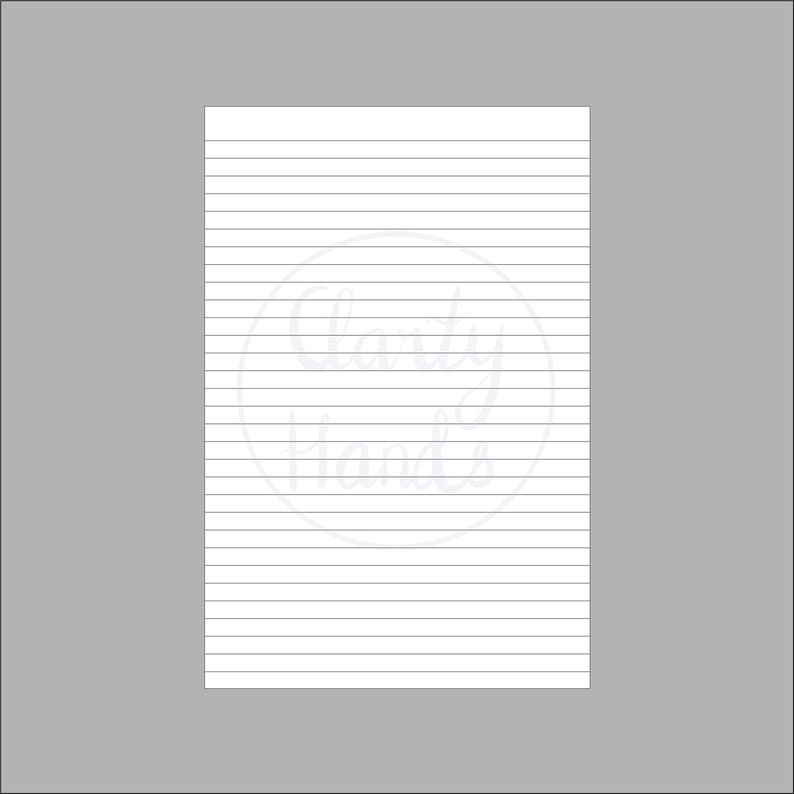 6"x9" Printable Sheet of College Ruled Paper With Gray Lines | Grey ...