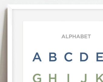 Alphabet Poster, Handwriting Chart, ABC Print, Educational Art, Kids ...
