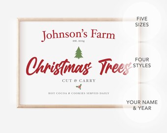 Personalized Christmas Tree Farm Sign Printable Christmas - Etsy
