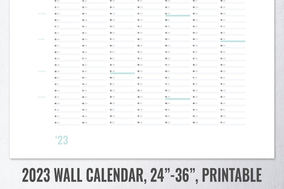 2023 Giant Wall Calendar 24"x36", Large Yearly Calendar Office, Number ...