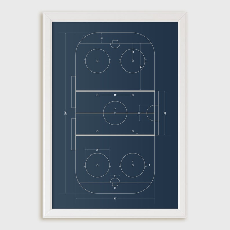 Hockey Rink Poster, Hockey Wall Art, Ice Hockey Rink Printable - Etsy