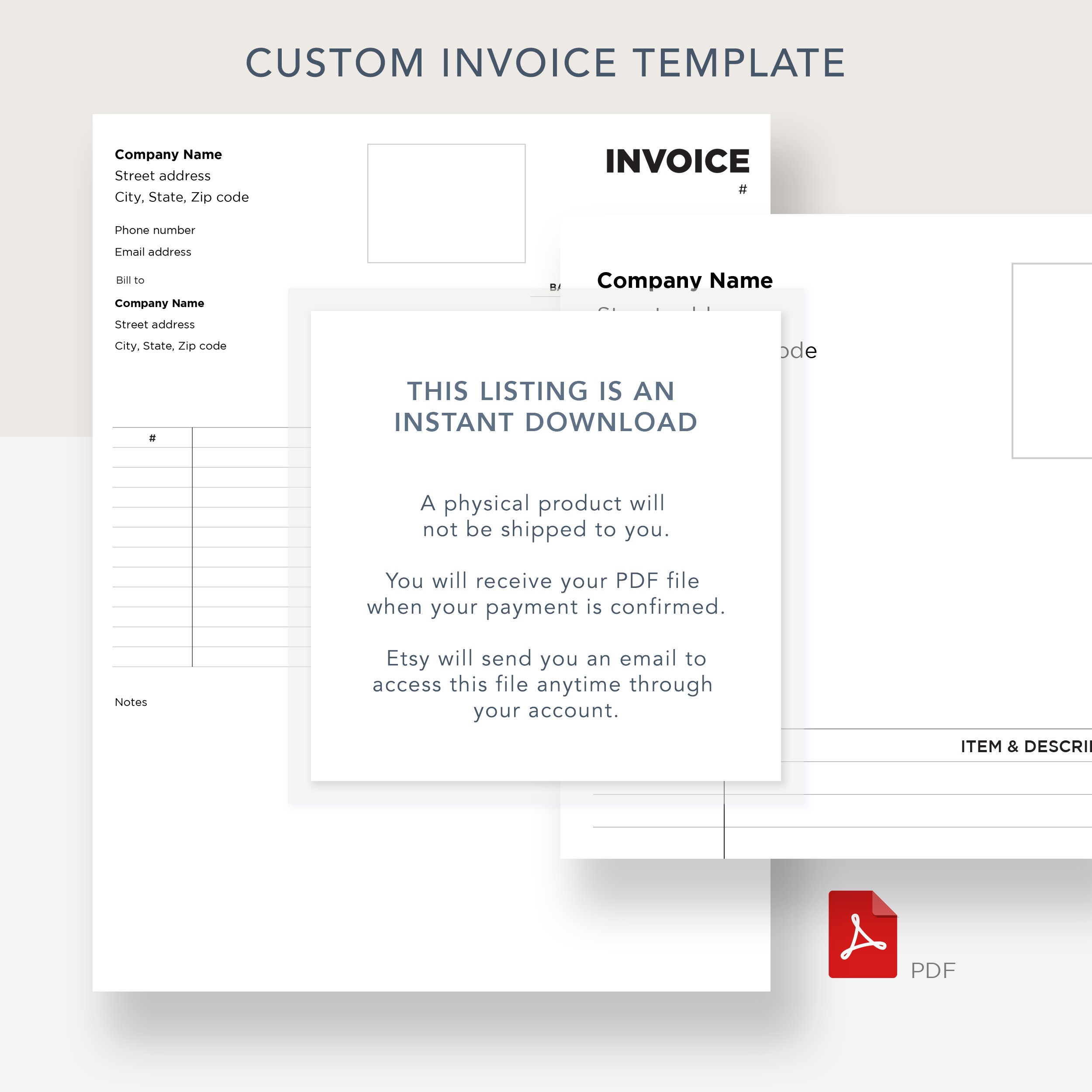 Invoice Template - Etsy