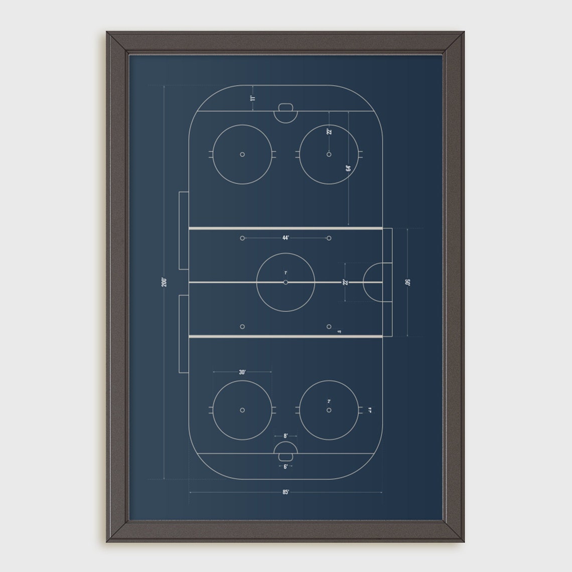 Hockey Rink Poster Hockey Wall Art Ice Hockey Rink Printable - Etsy