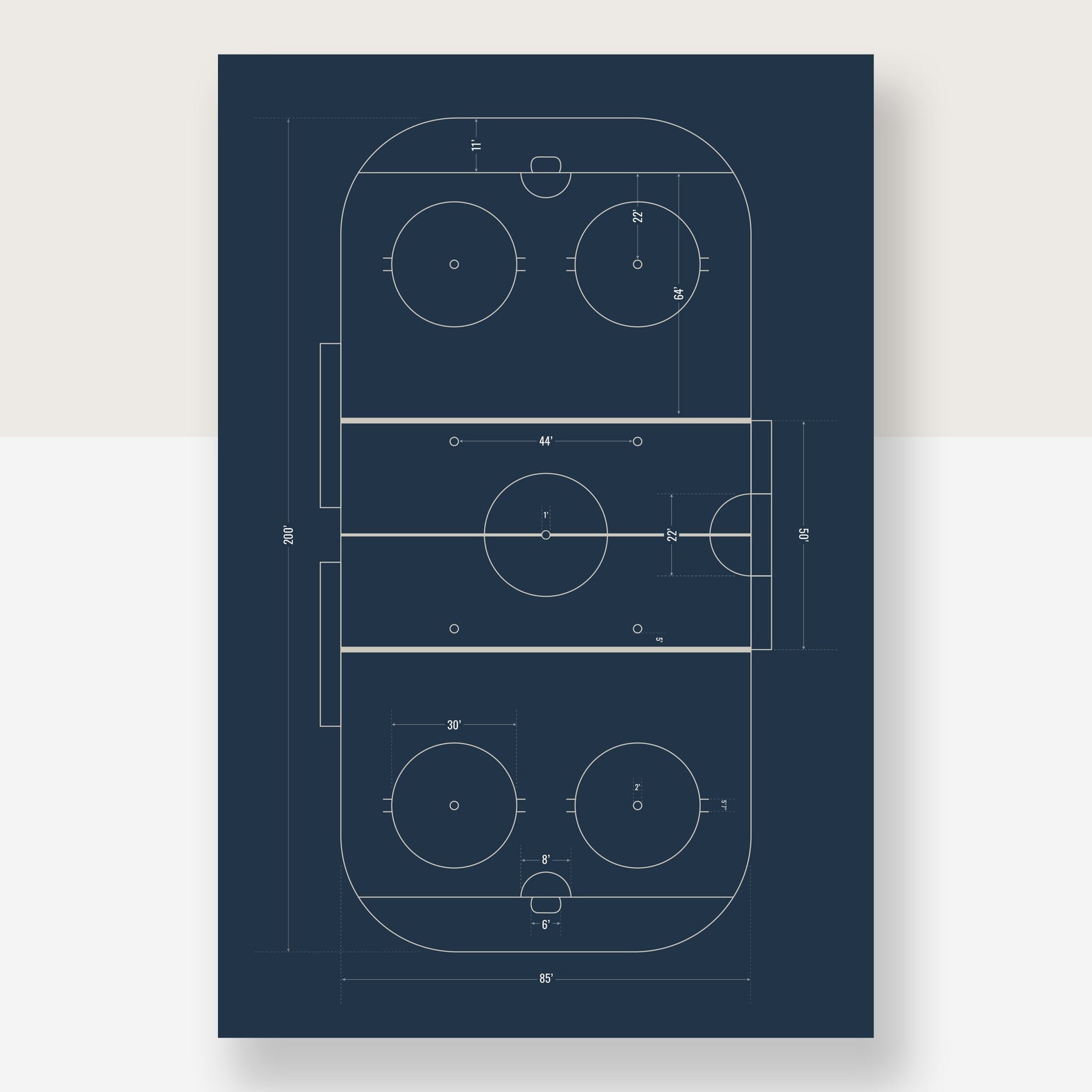 Hockey Rink Poster, Hockey Wall Art, Ice Hockey Rink Printable - Etsy