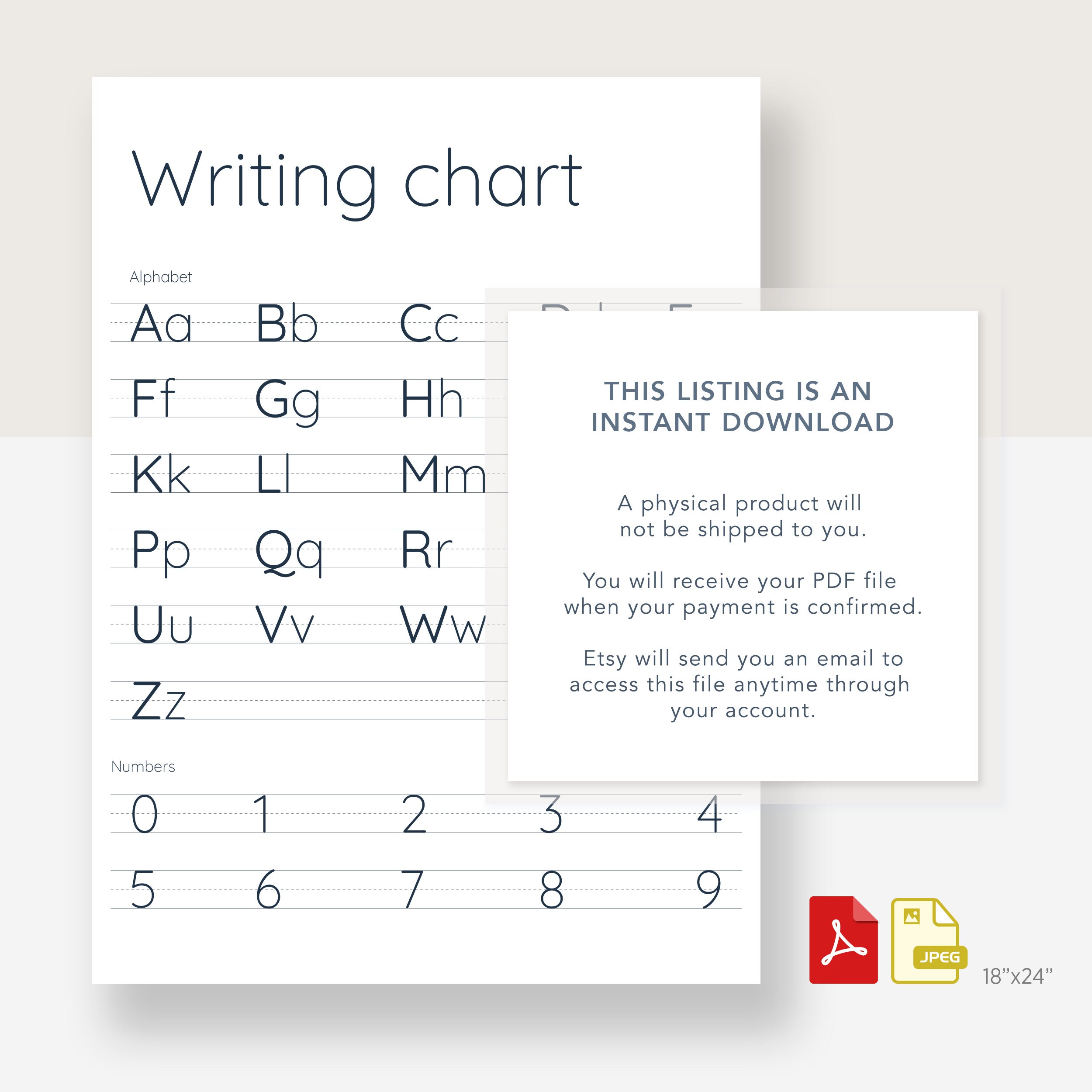 Alphabet and Number Poster for Homeschool or Classroom Decor - Etsy