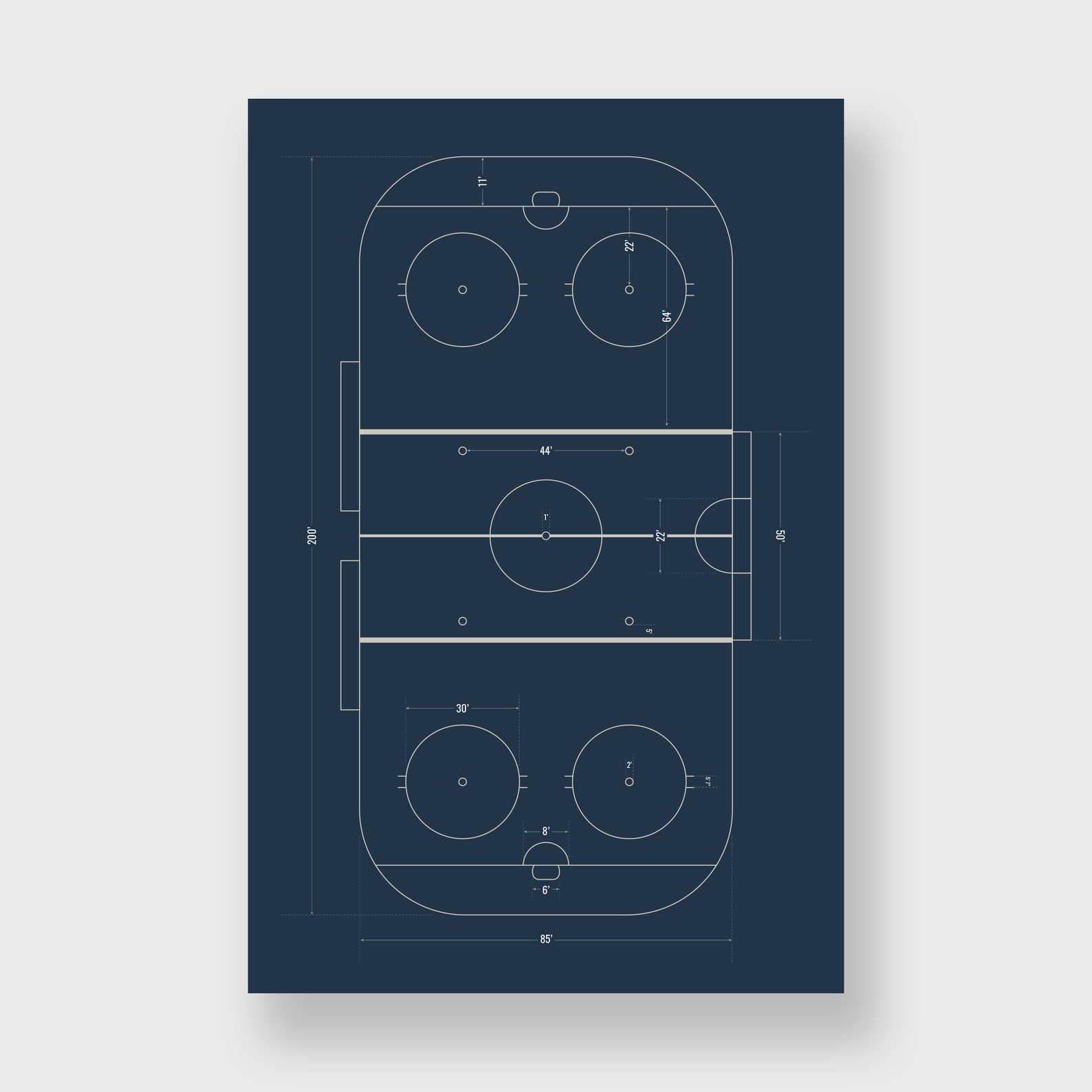Hockey Rink Poster Hockey Wall Art Ice Hockey Rink Printable - Etsy