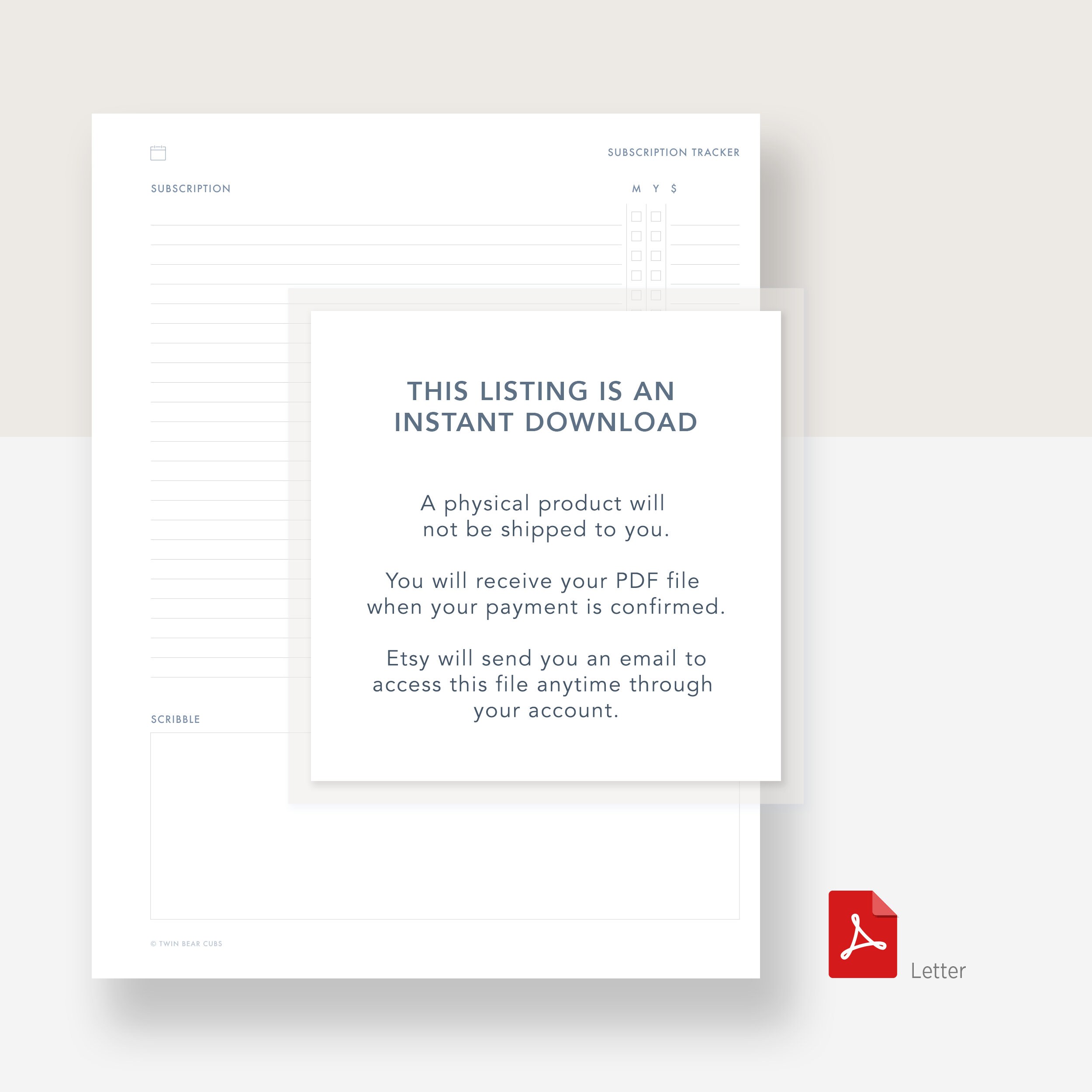 Monthly and Yearly Subscription Tracker to Help Get a Clear Picture of ...
