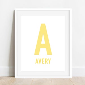 Personalized Letter and Name Poster, Kids Wall Art, Room Decor, Bedroom ...