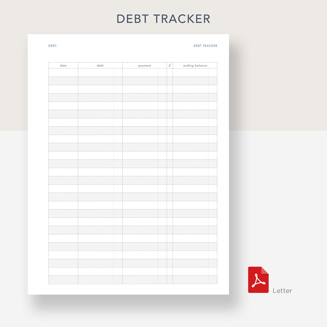 Debt Tracker Printable Debt Breakdown Debt Pay Off - Etsy