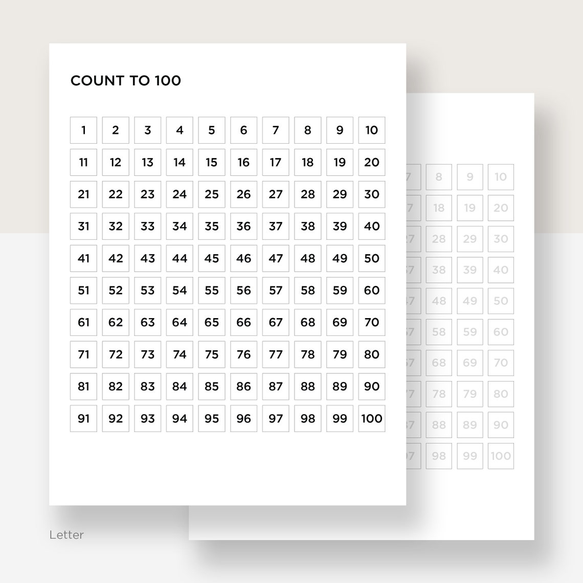 Compter jusqu’à 100, Nombres 1-100 Imprimable, Aide au comptage ...