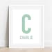 Personalized Letter and Name Poster, Kids Wall Art, Room Decor, Bedroom ...