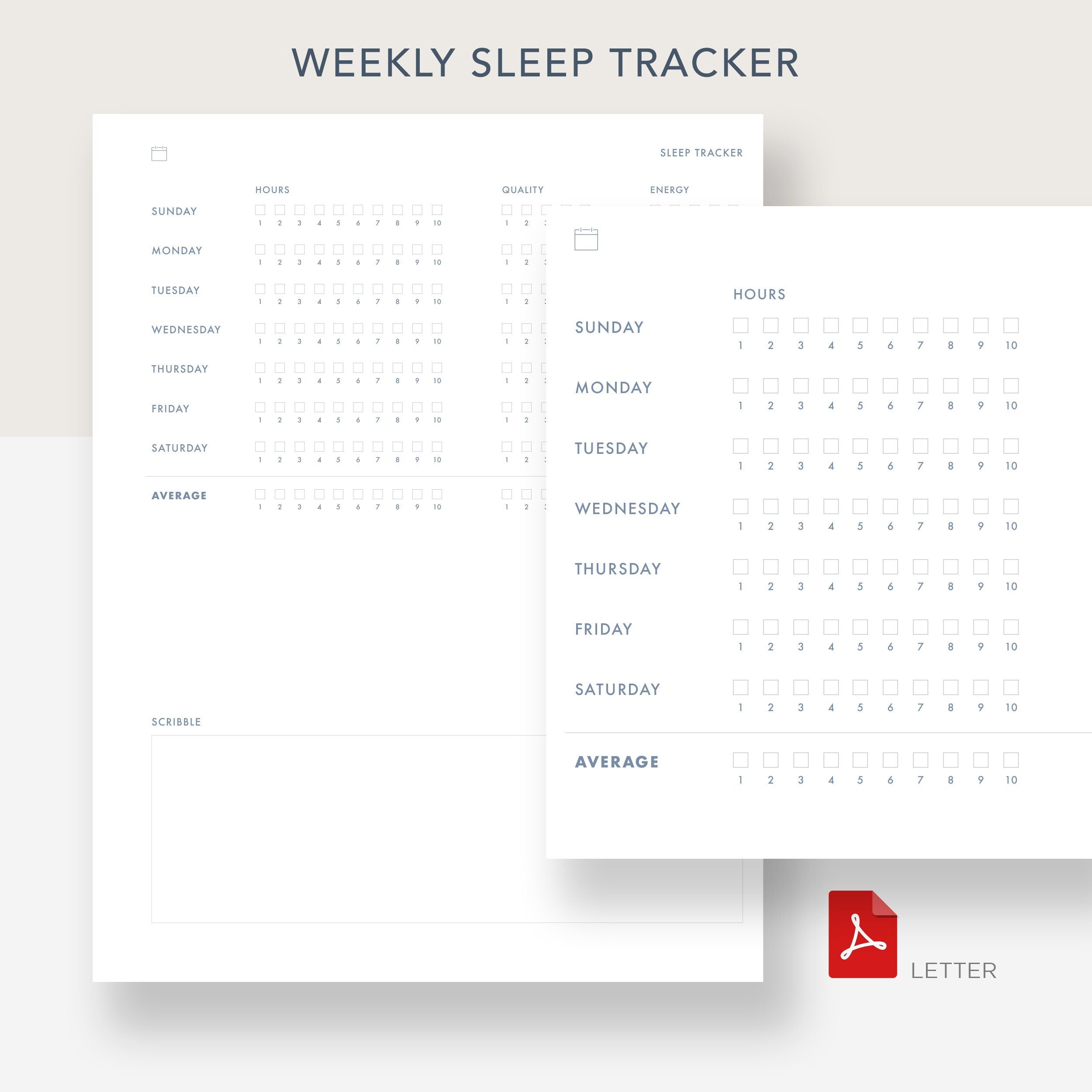 Sleep Tracker Printable, Sleeping Log, Sleep Journal - Etsy