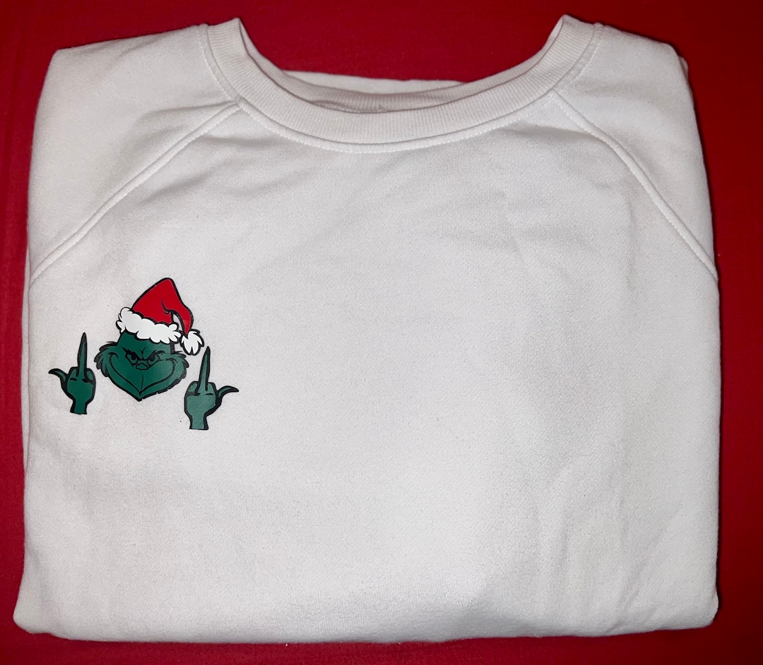 Christmas, Grinch Middle Finger Sweater, Funny Christmas, Personalized ...