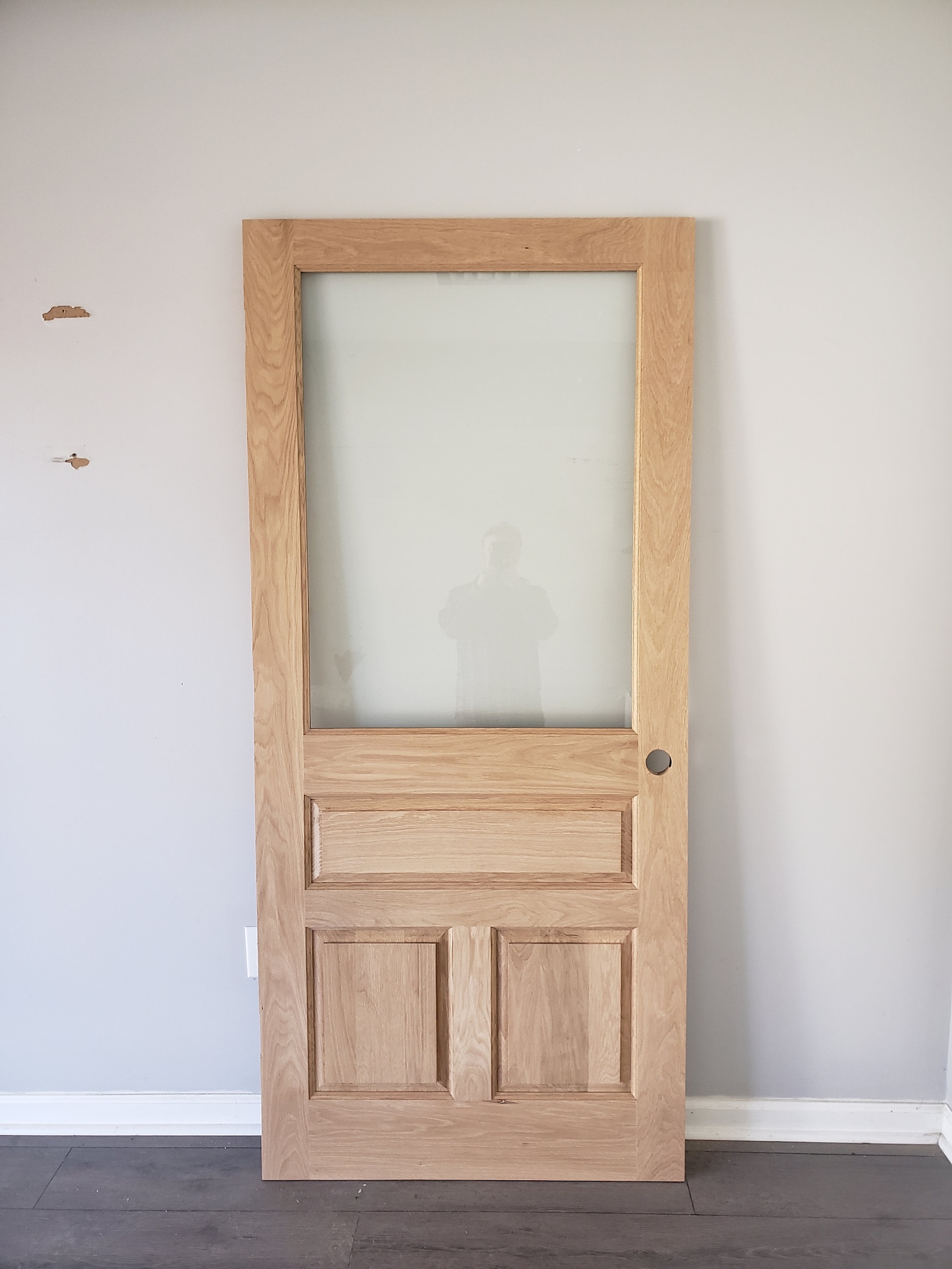 Half Lite Three Panel Solid Wood Door, Custom Pantry Door - Etsy