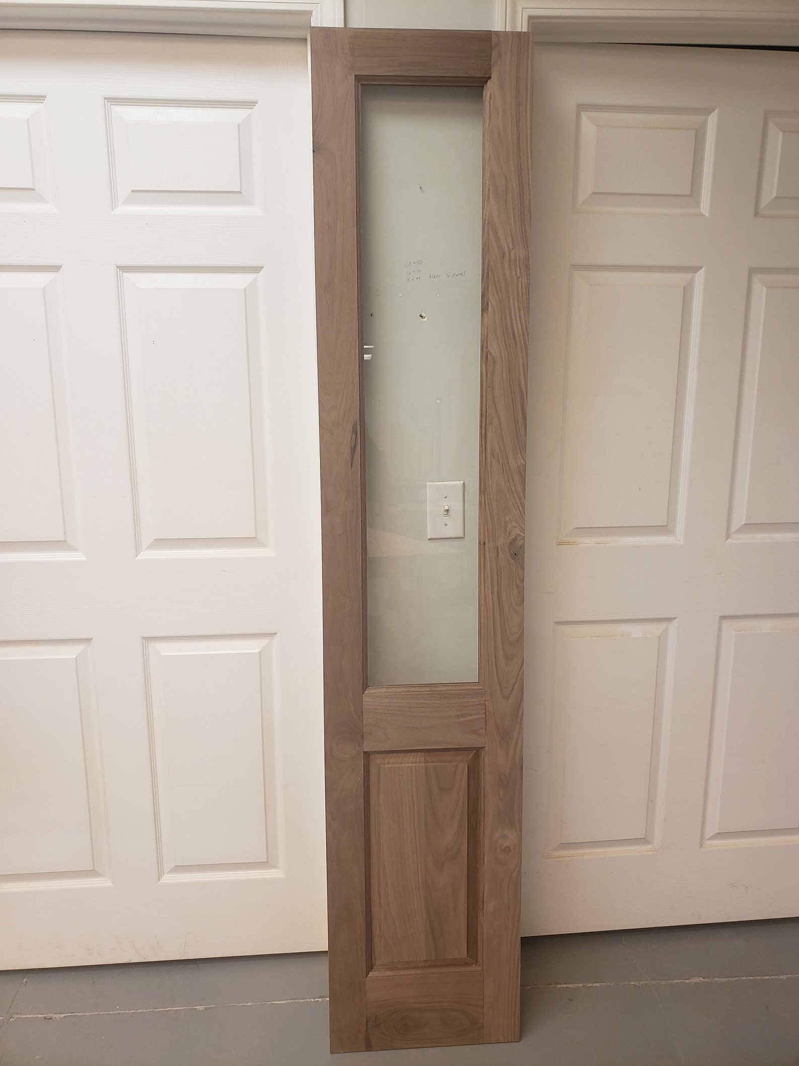 Low Single Raised Panel Glass Door, Solid Wood, French/pantry/pocket ...