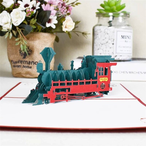 Pop up Train Birthday Card - Etsy