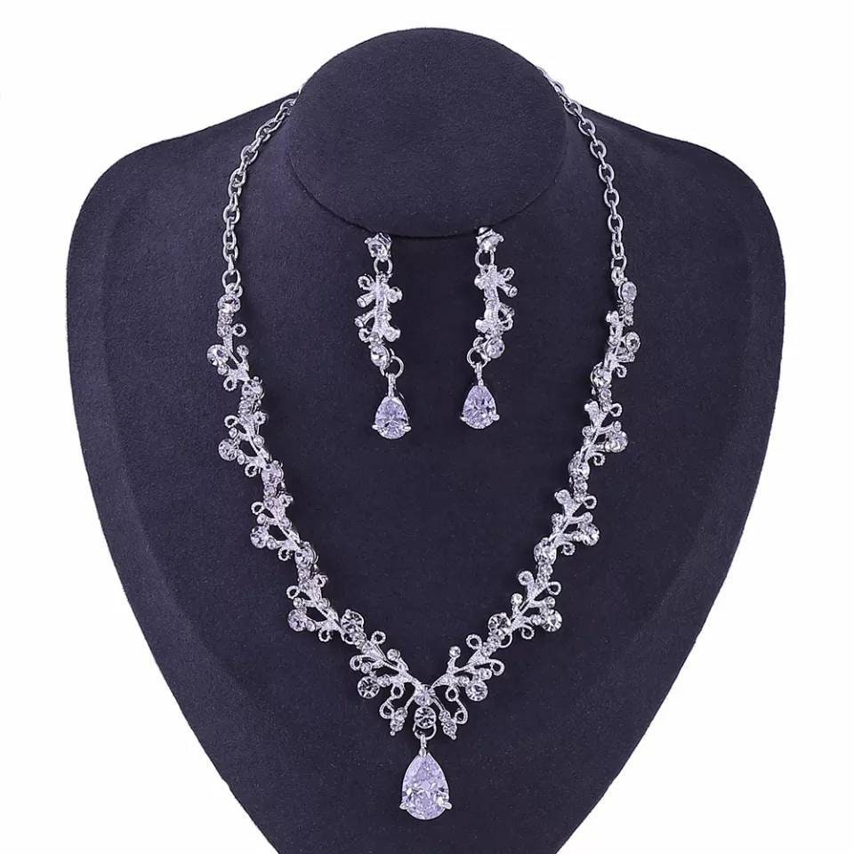 Crystal Rhinestone Wedding Jewellery Set Wedding Tiara Etsy Uk