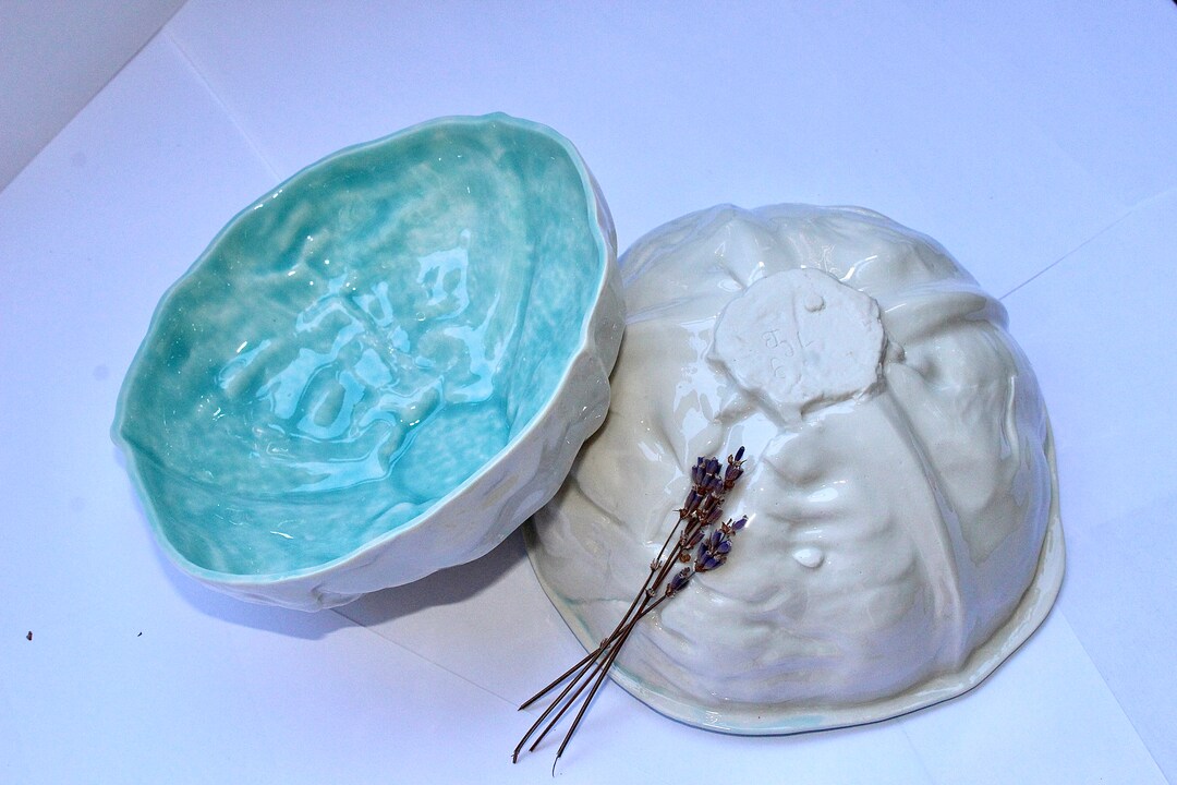 Cabbage Shaped Ceramic Bowl,cabbage Pottery,ceramic Cabbage Dish ...