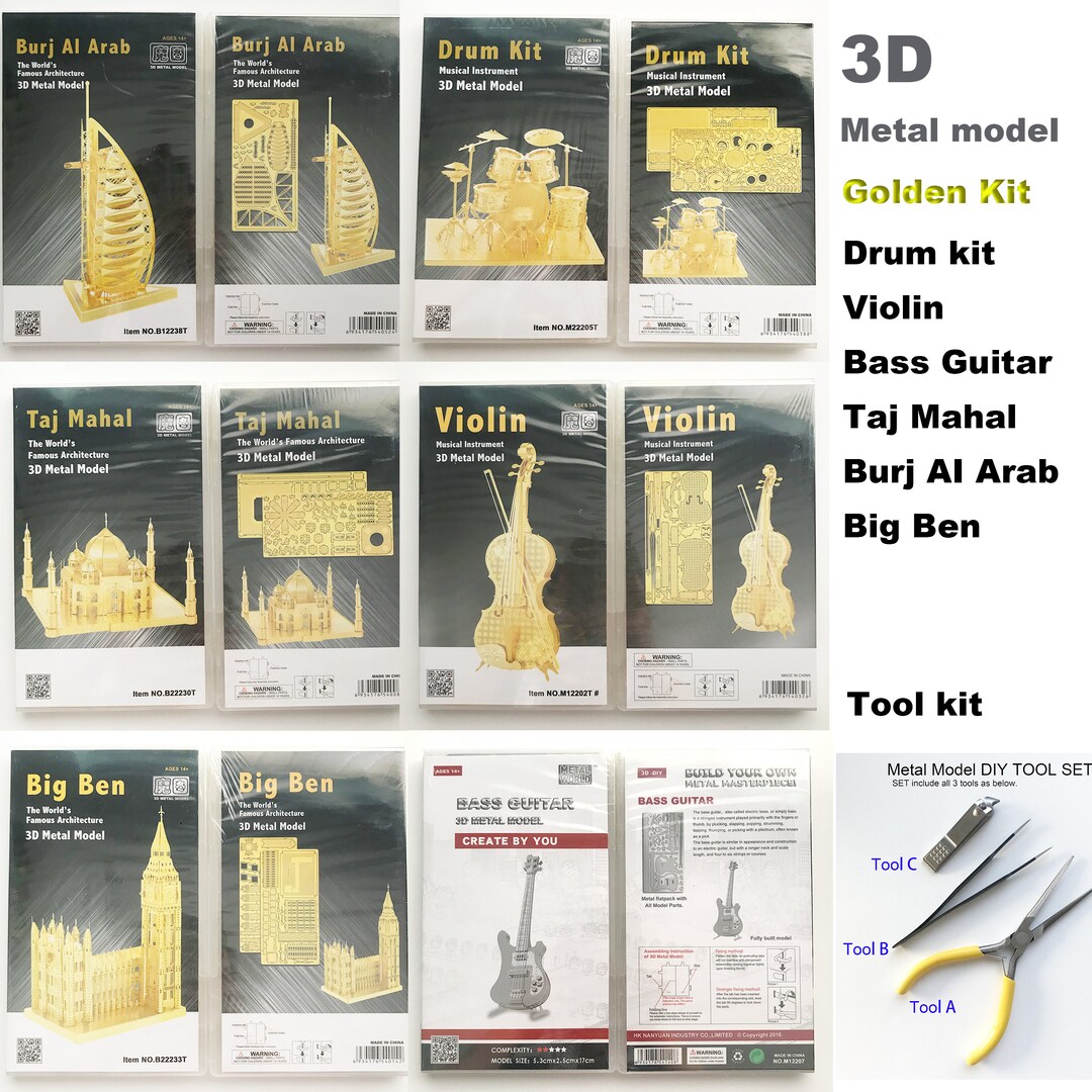 3D Metal Model KITS DIY Miniatures Buildings Instruments Laser Cut DIY ...