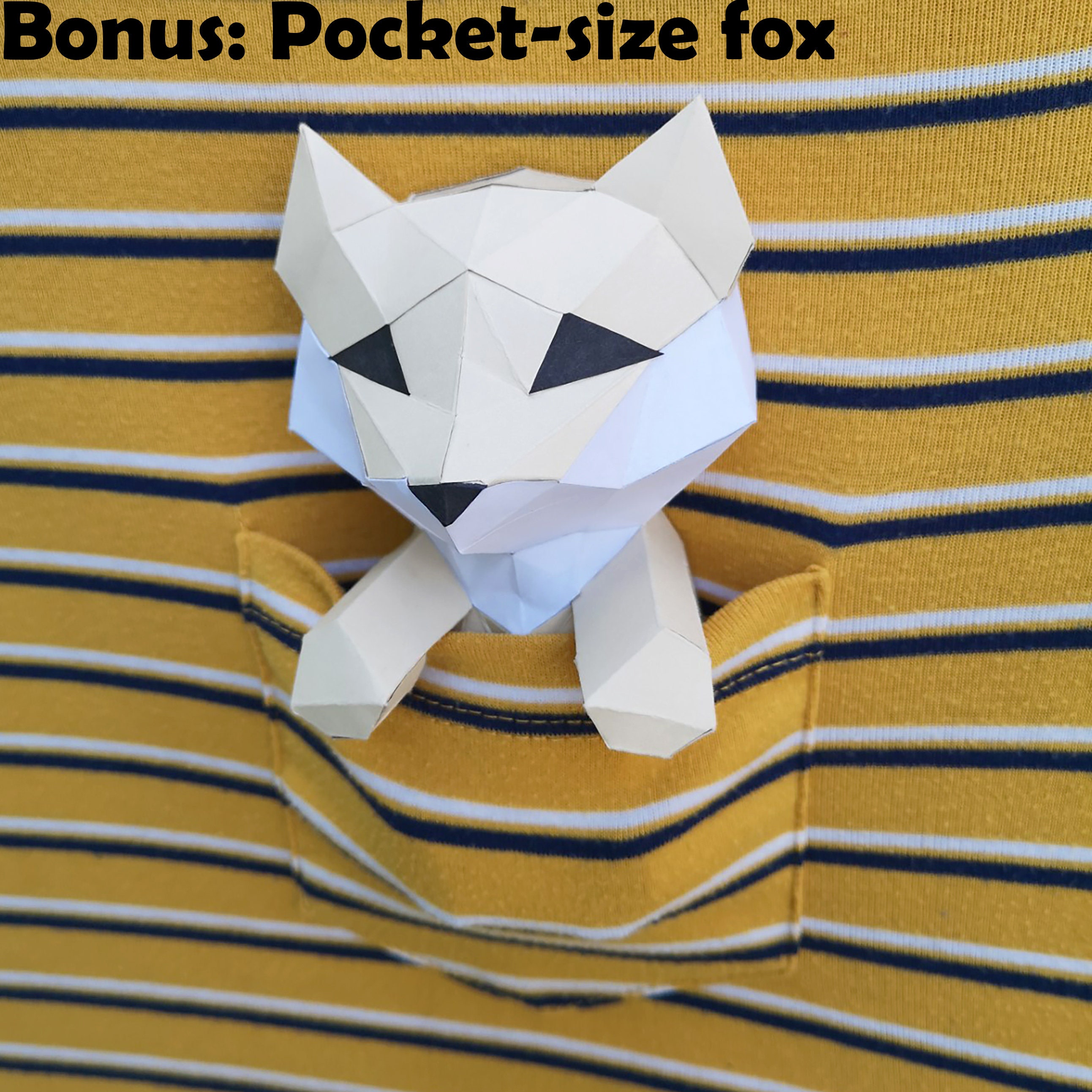 Fox in a Pocket 30cm Pocket-size Fox mini 3D Paper Model - Etsy Canada