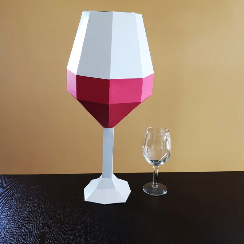 Big Paper Glass, 3D Paper Model Template, PDF, Champagne, Wine ...