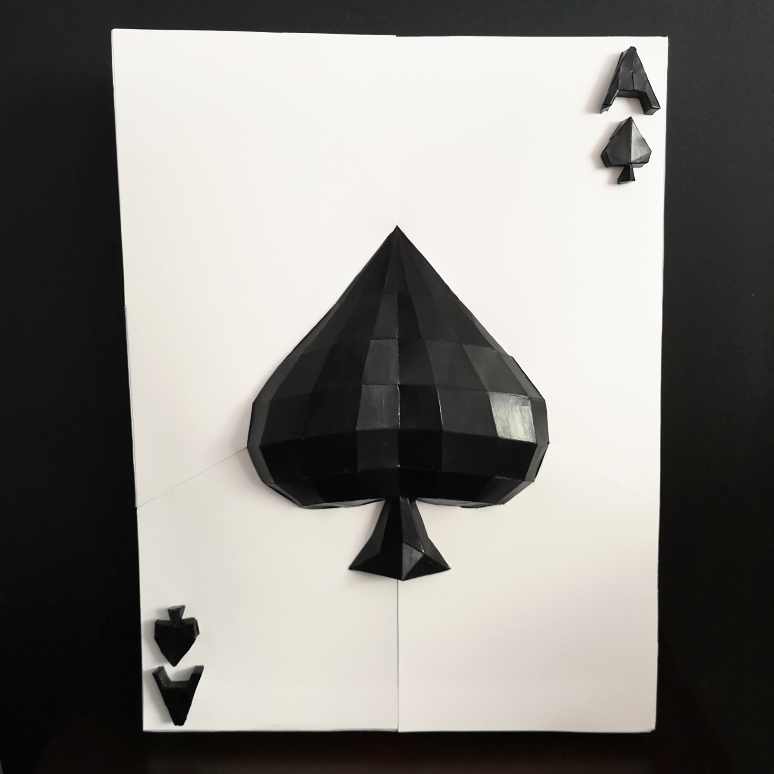 Ace of Spades, 3D Paper Model Template PDF, Wall Decor, DIY, Papercraft ...