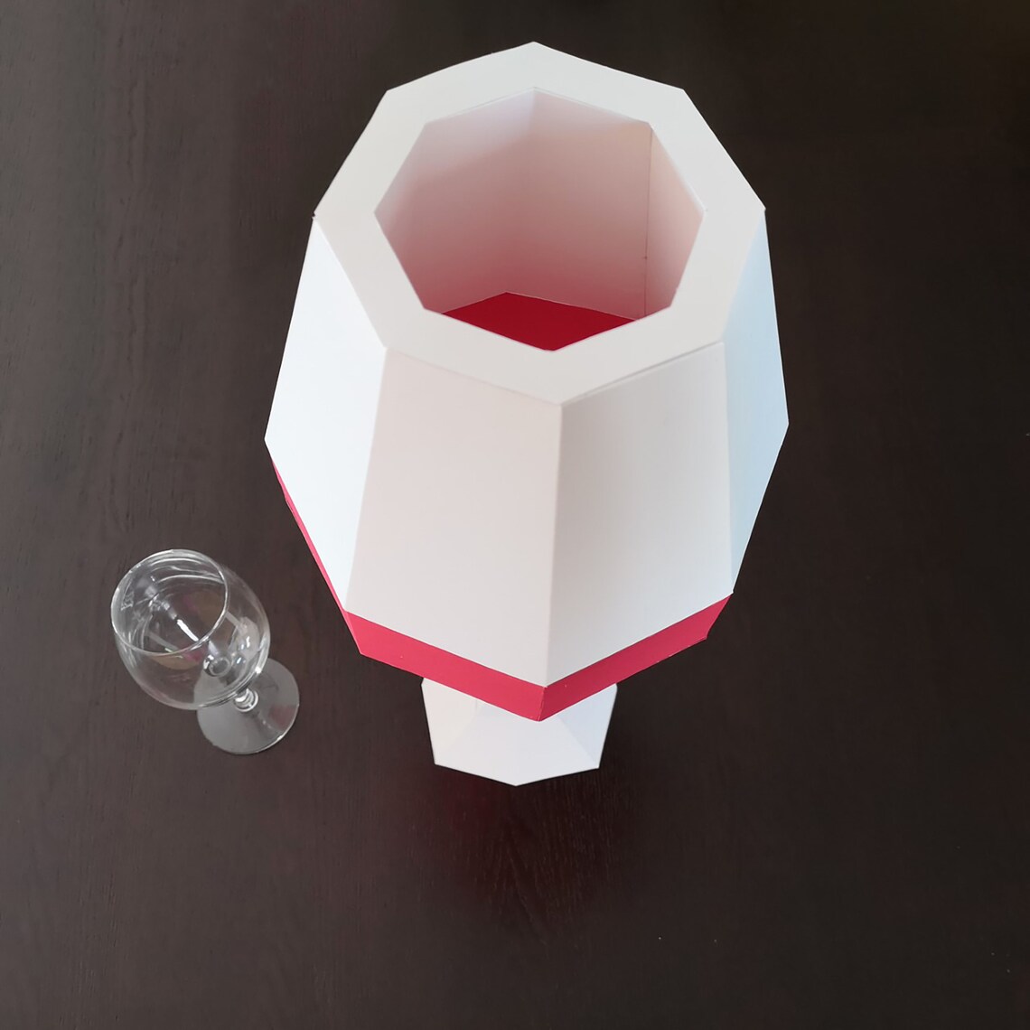 Big Wine Glass Papercraft Template PDF 3D Paper Model Home - Etsy Canada
