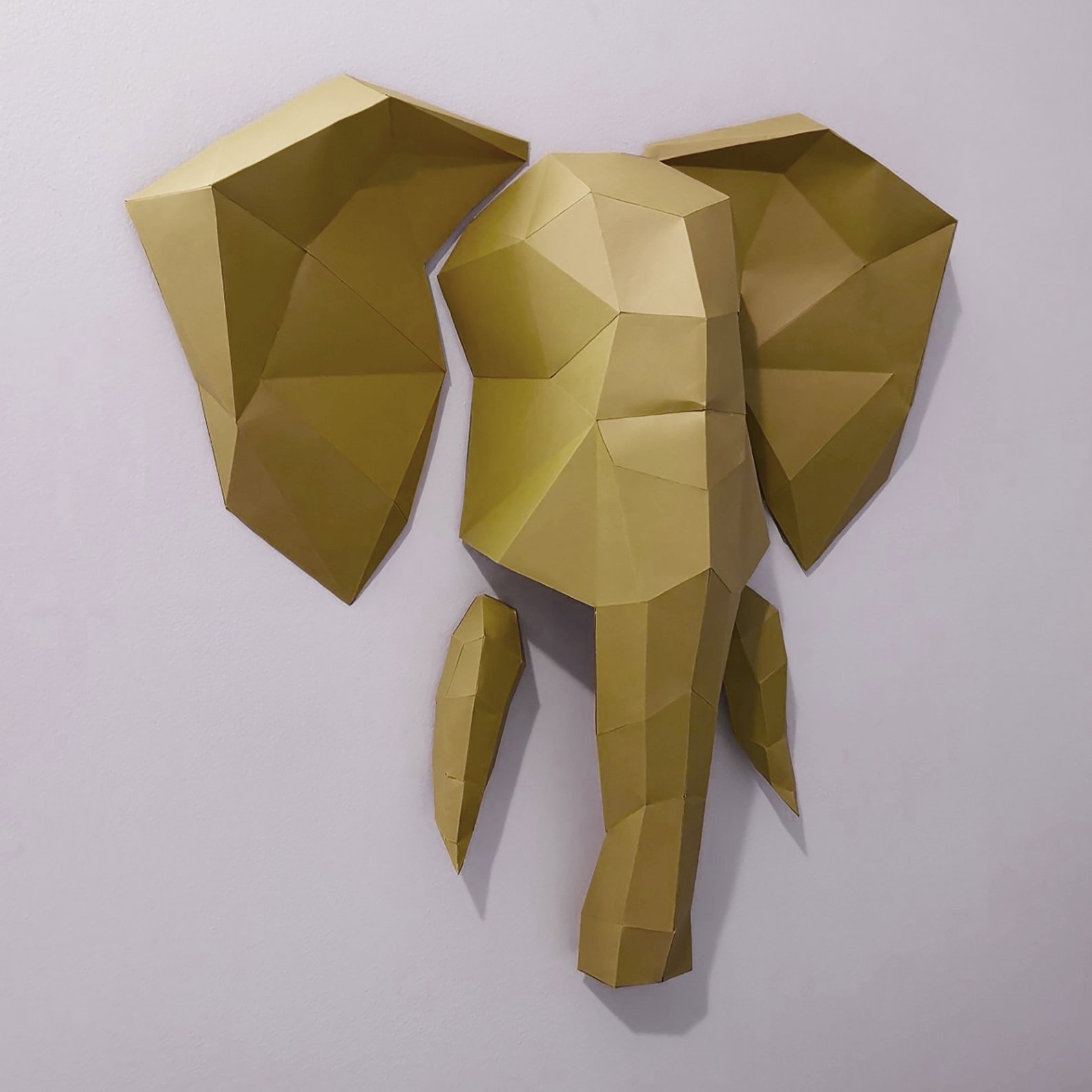 Elephant Head 55cm 3D Paper Model Template PDF Wall Decor - Etsy