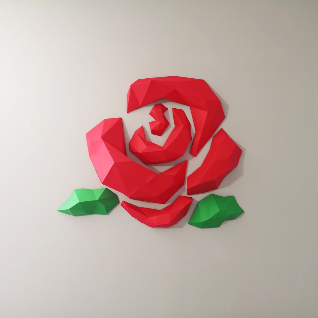 Rose 50cm, 3D Paper Model Templates, PDF, Flower, Wall Decor, DIY ...