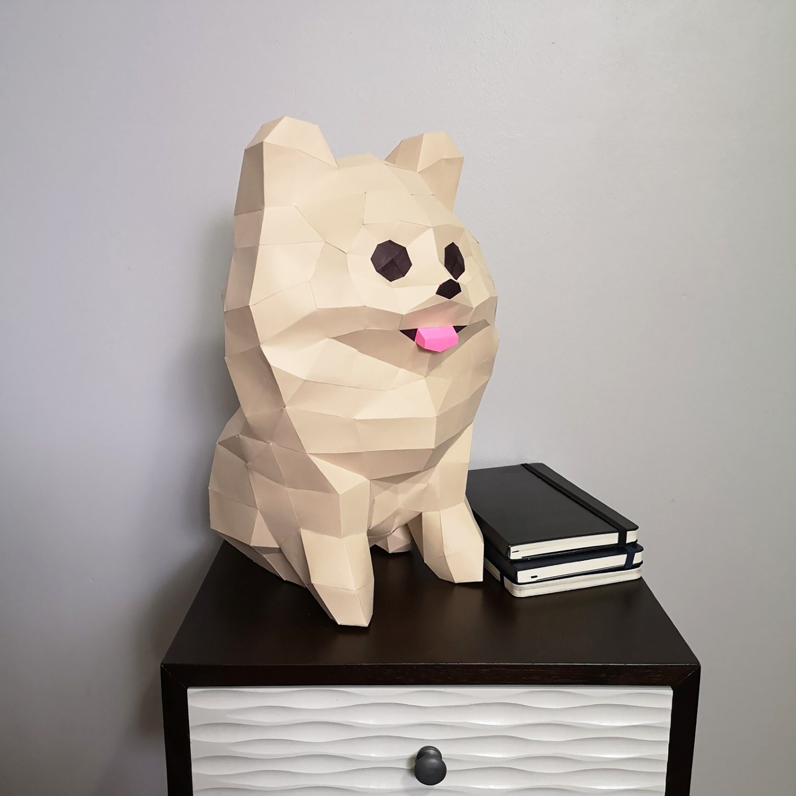 Pomeranian 40cm, 3D Paper Model Template, PDF, Dog, Home Decor, DIY ...