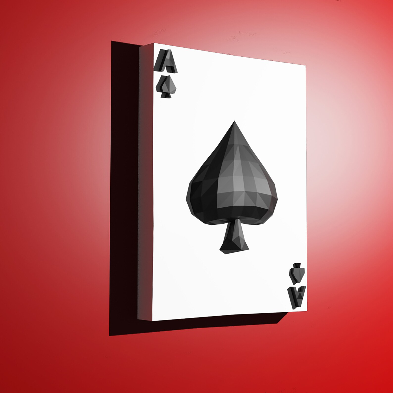 Ace of Spades 3D Paper Model Template PDF Wall Decor DIY - Etsy