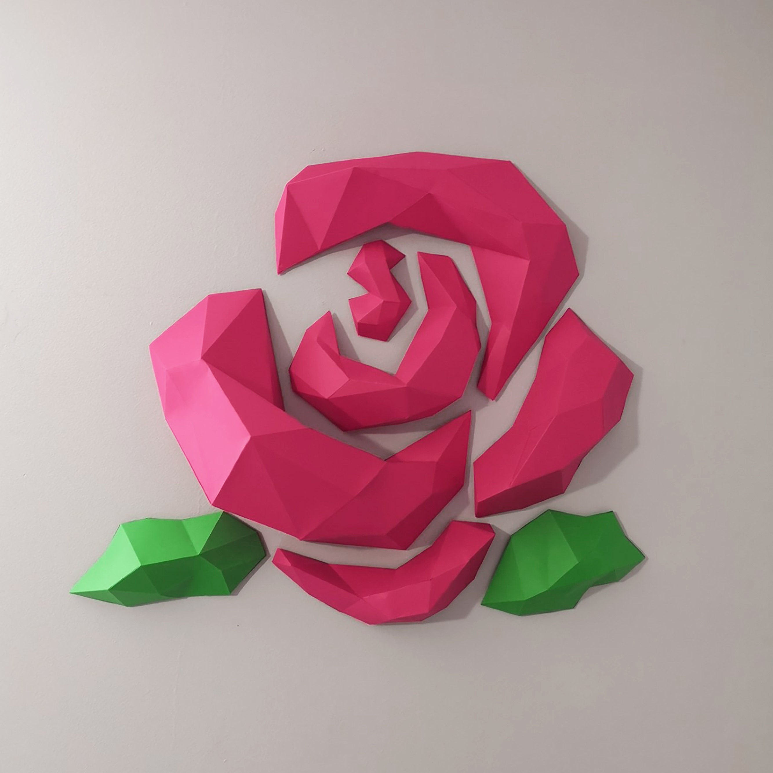 Rose 50cm, 3D Paper Model Templates, PDF, Flower, Wall Decor, DIY ...