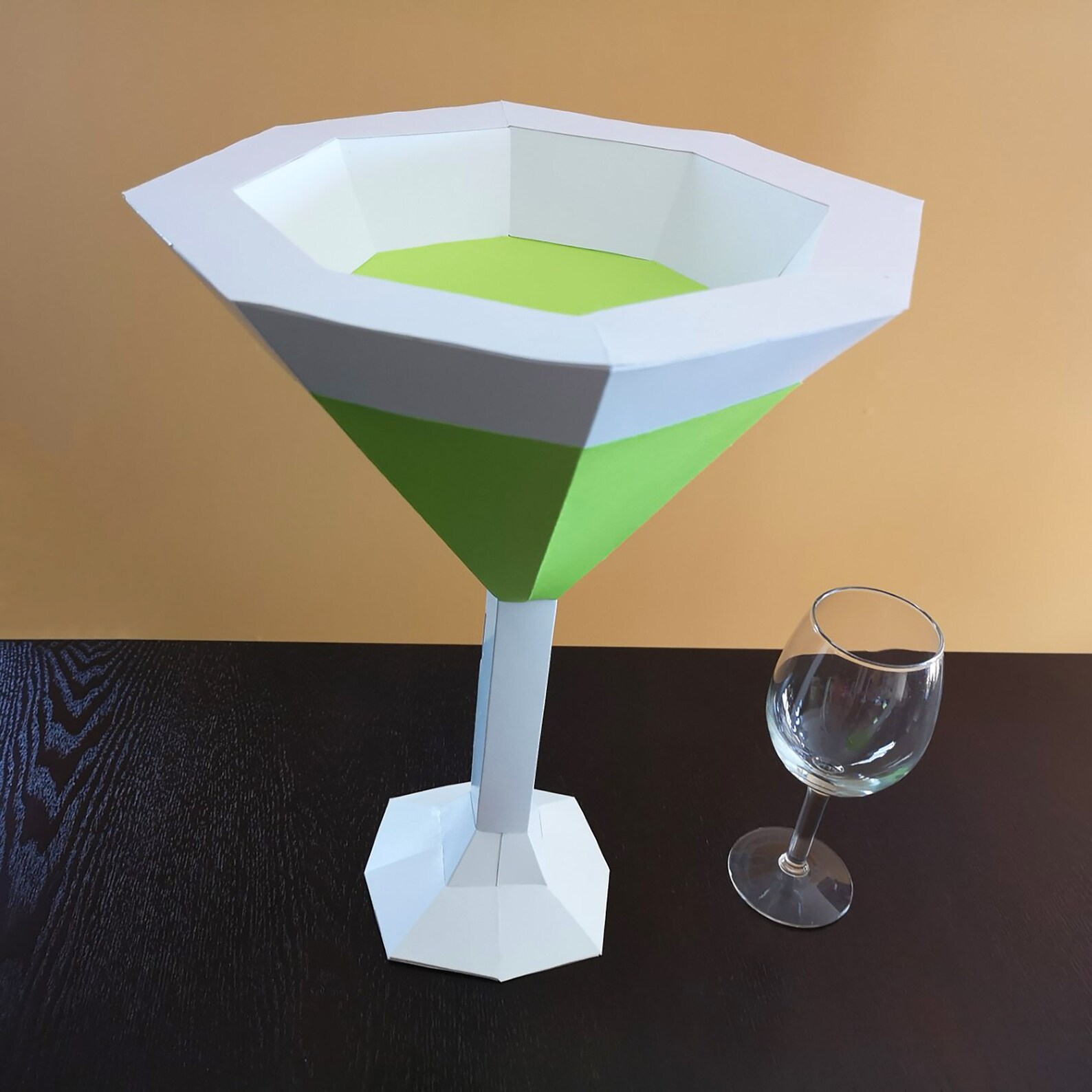 Big Paper Glass, 3D Paper Model Template, PDF, Champagne, Wine ...