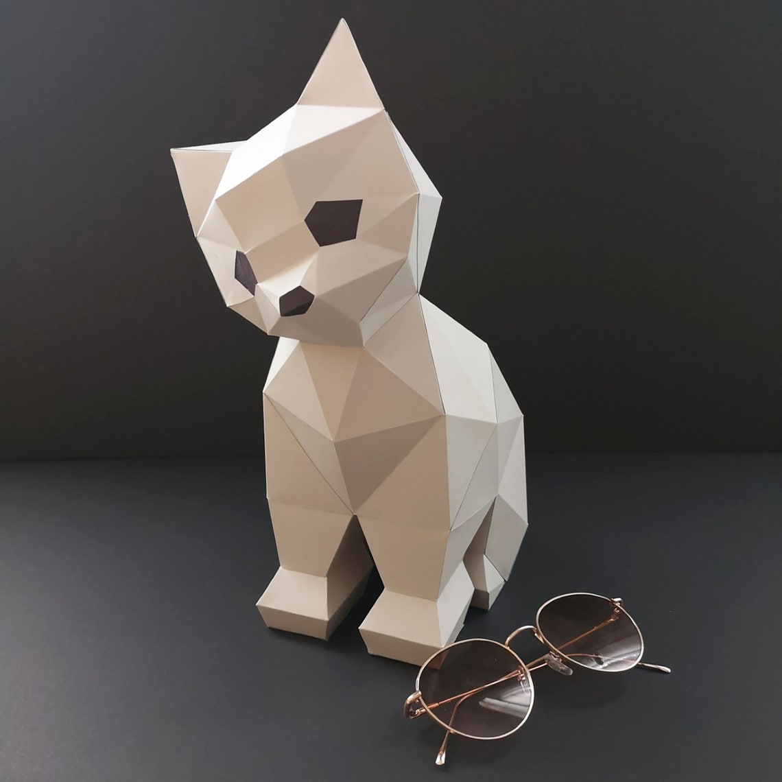 Kitten Papercraft Template PDF 3D Paper Model Cat Home - Etsy España