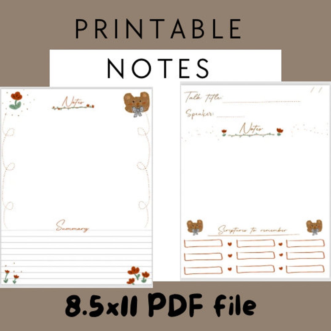 Teddy Bear Notes - Etsy