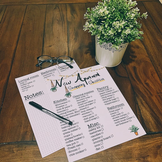 New Apartment Checklist | Etsy