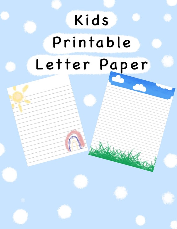 Kids Printable Letter Paper | Etsy