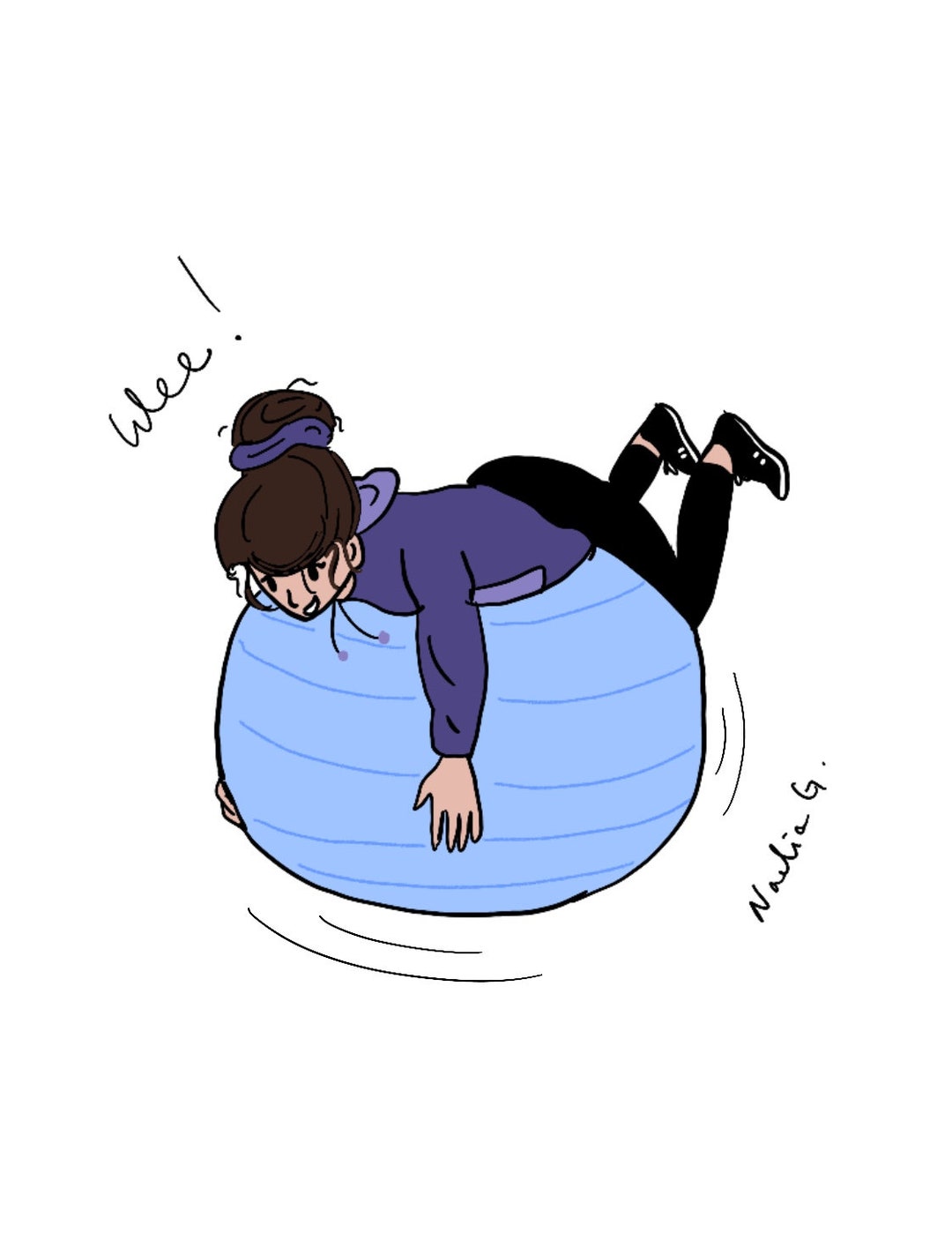 Wee! Exercise Printable Drawing - Etsy